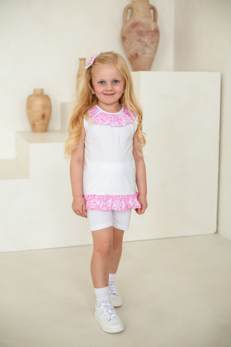 Girls Pink Capri Sleeveless Loungewear – Clark & Beau