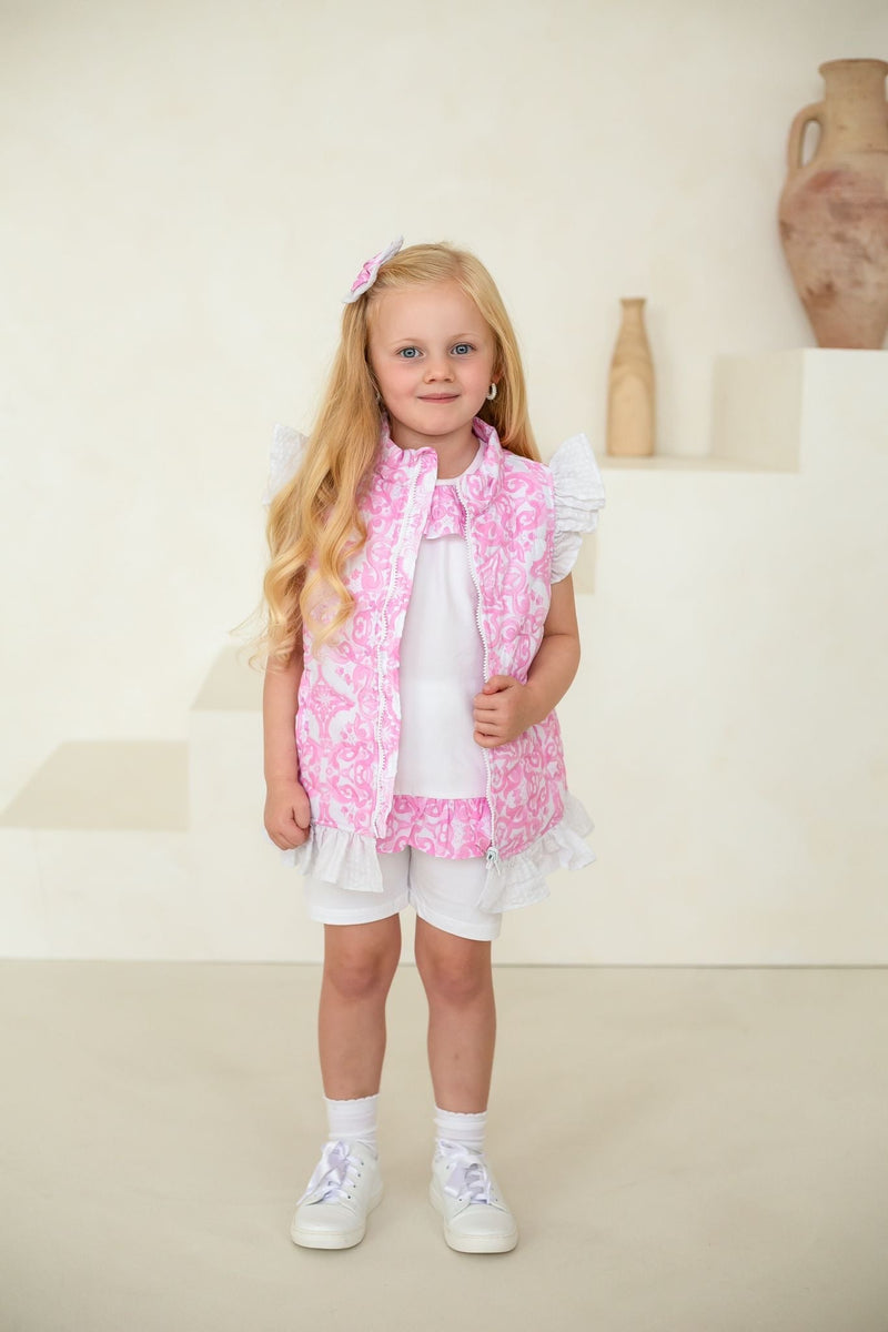 Girls Pink Capri Gilet – Clark & Beau