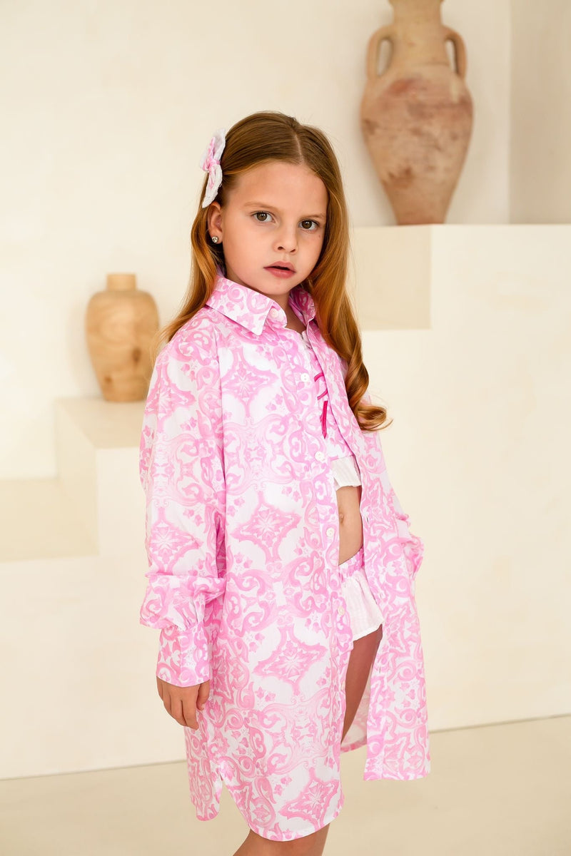 Girls Pink Capri Overshirt – Clark & Beau