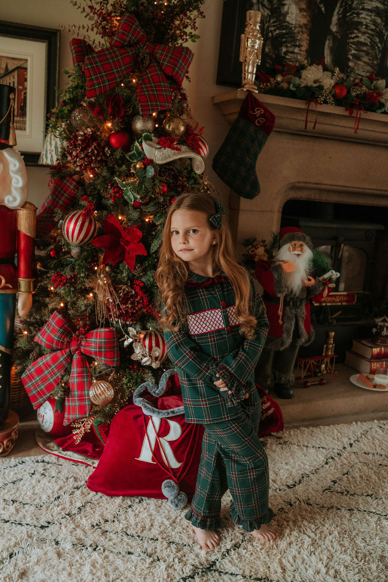 Girls Emerald Personalised Tartan Pyjamas – Clark & Beau